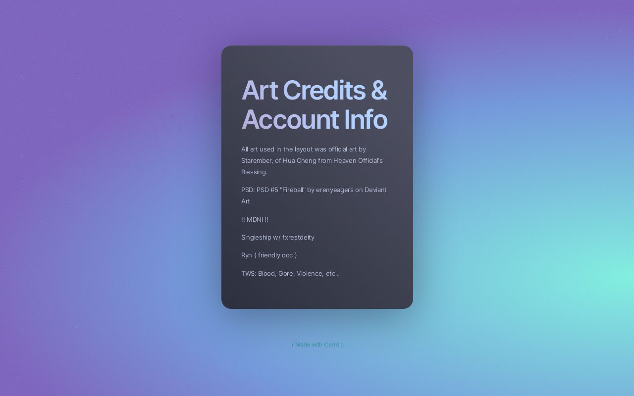 Art Credits & Info